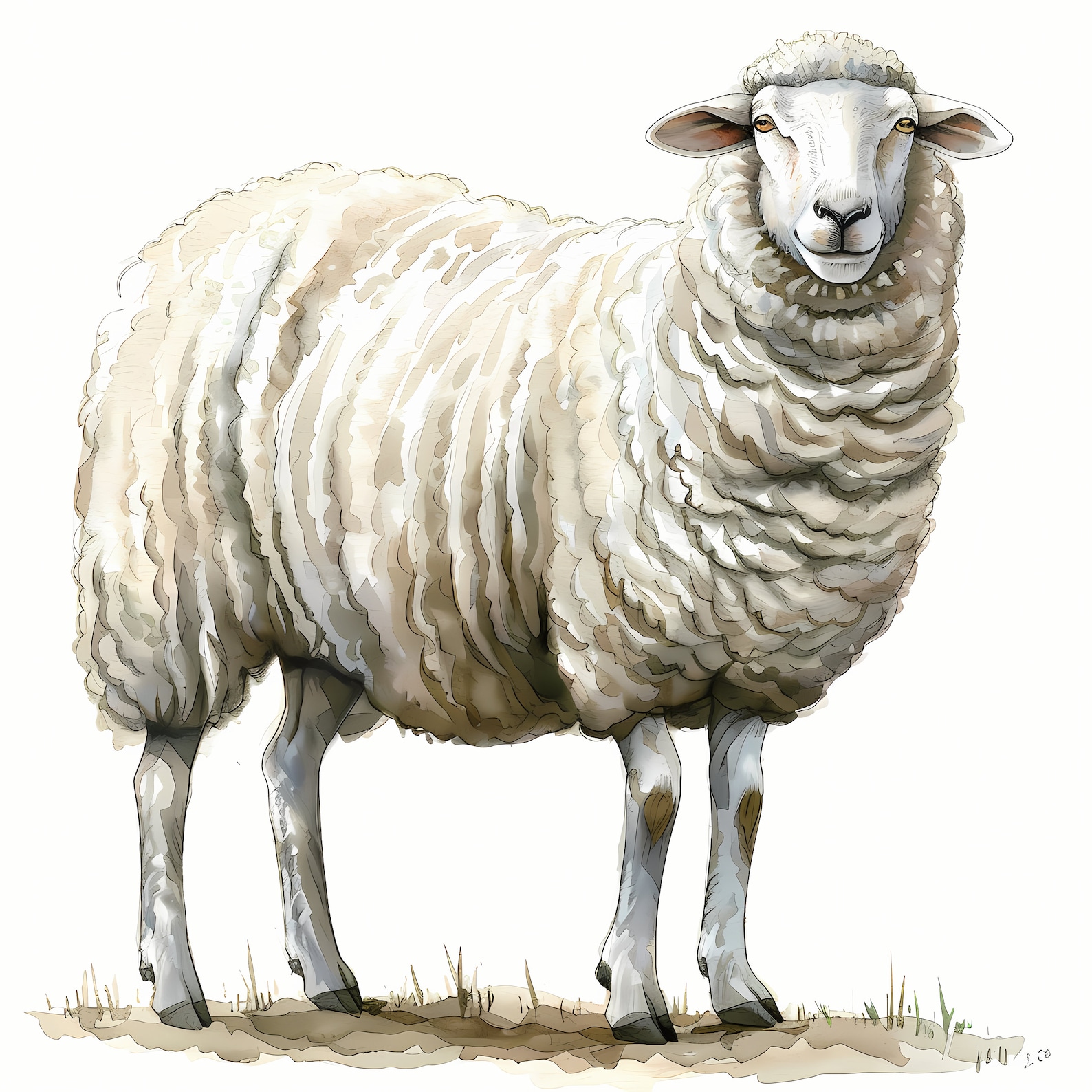 Sheep Clipart, Sheep Images, 10 Watercolor Clip Art, Printable Jpgs ...