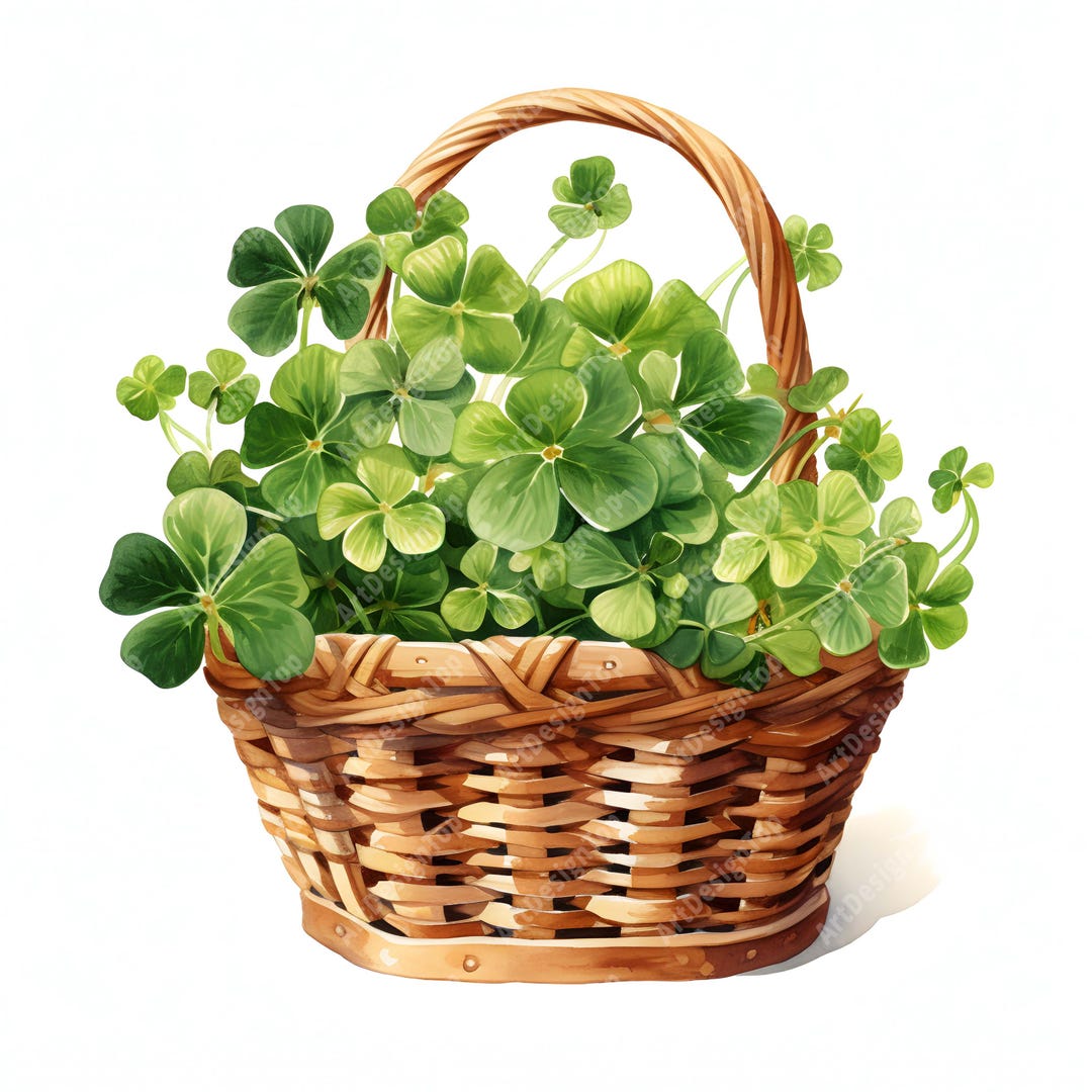 Watercolor Shamrock Clipart: St. Patrick's Day Images (JPG Instant ...