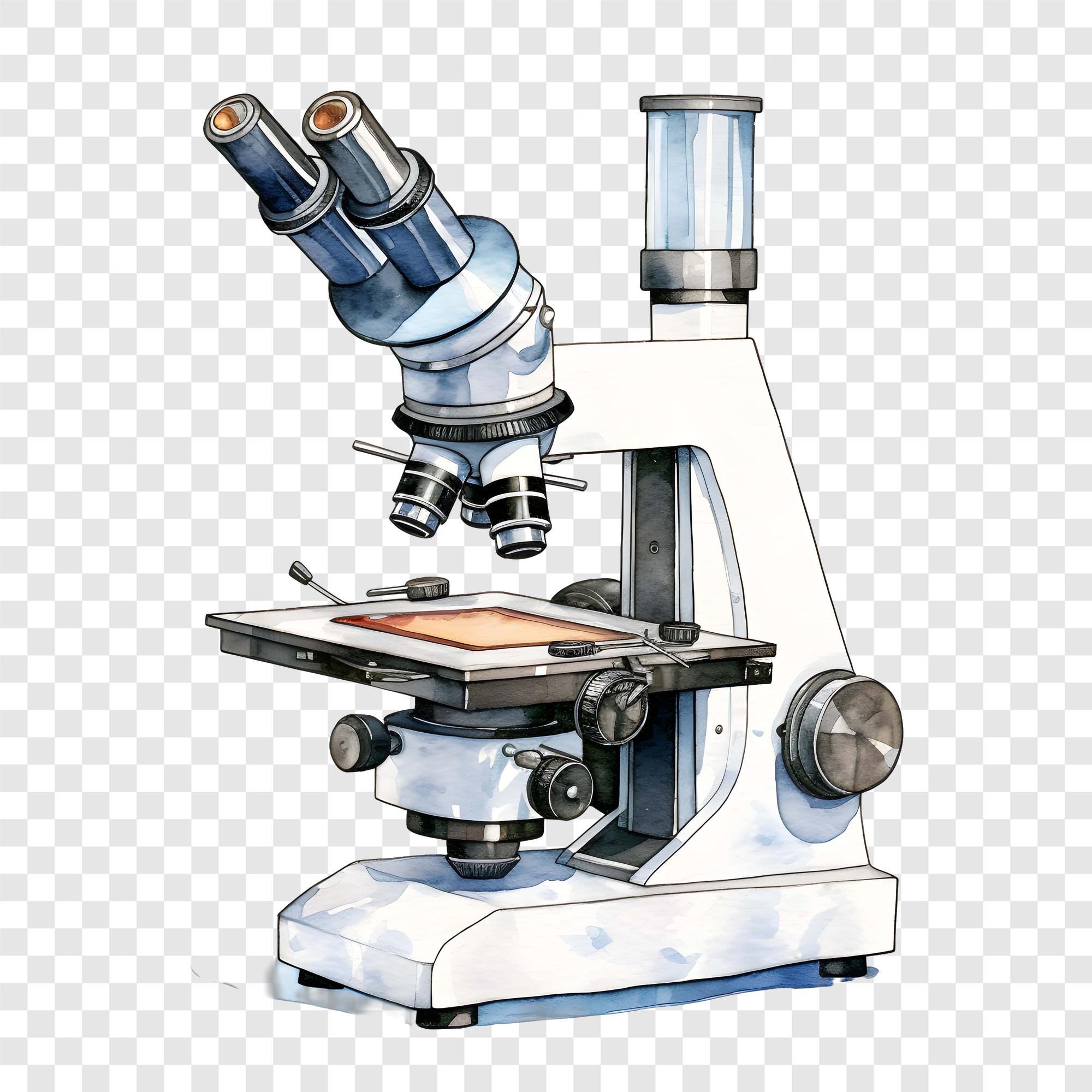 10 PNG Microscope Clipart, Science Lab Equipment Images, Watercolor ...