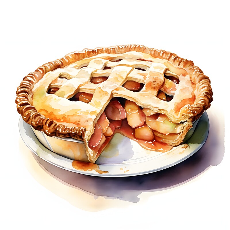 Apple Pie Watercolor - Etsy