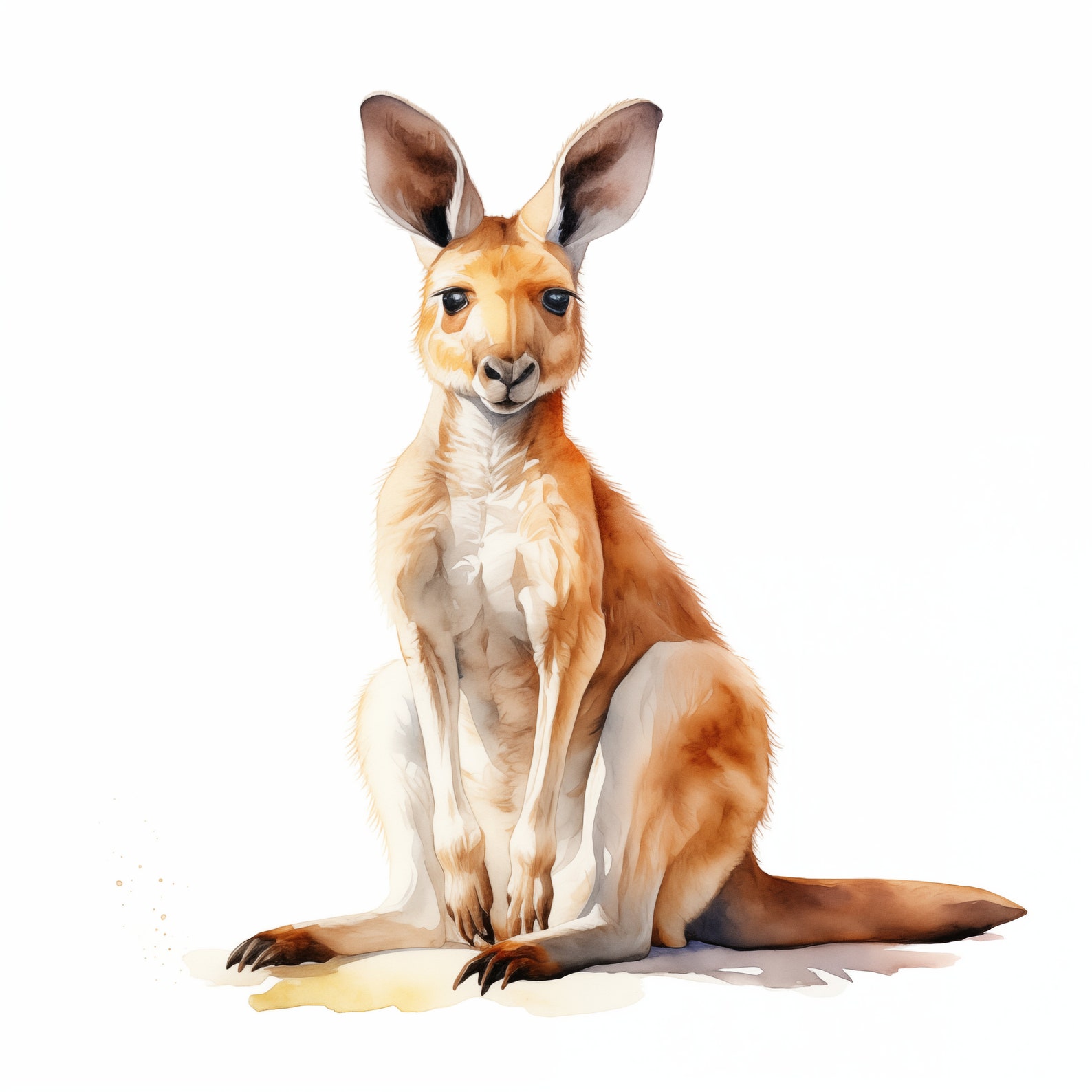 10 Kangaroo Clipart, Kangaroo JPG, Watercolor Clipart, High Quality ...