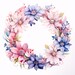 Watercolor Floral Wreath Clipart: Spring Flower Circle (JPG Instant ...