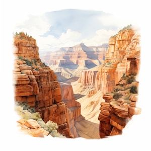 Grand Canyon Clipart, Grand Canyon Landscape Images, 10 Watercolor Clip ...