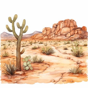 Desert Landscape Clipart, Texas Desert Images, 10 Watercolor Clip Art ...