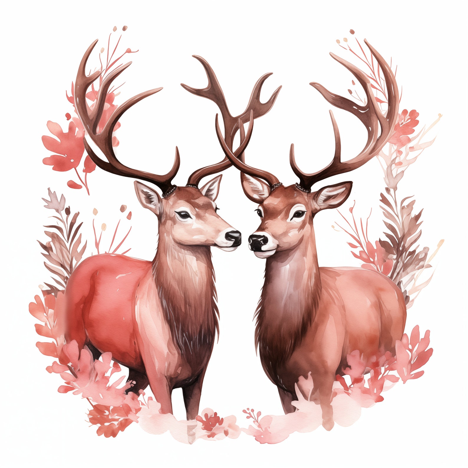 Animal Couple Clipart, Romantic Animals Images, 20 Watercolor Clip Art ...