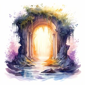 Magical Portal Clipart, Magical Gateway Images, 10 Watercolor Clip Art ...