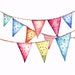 Watercolor Bunting Clipart: Party Flags, Garland (printable Jpgs) - Etsy