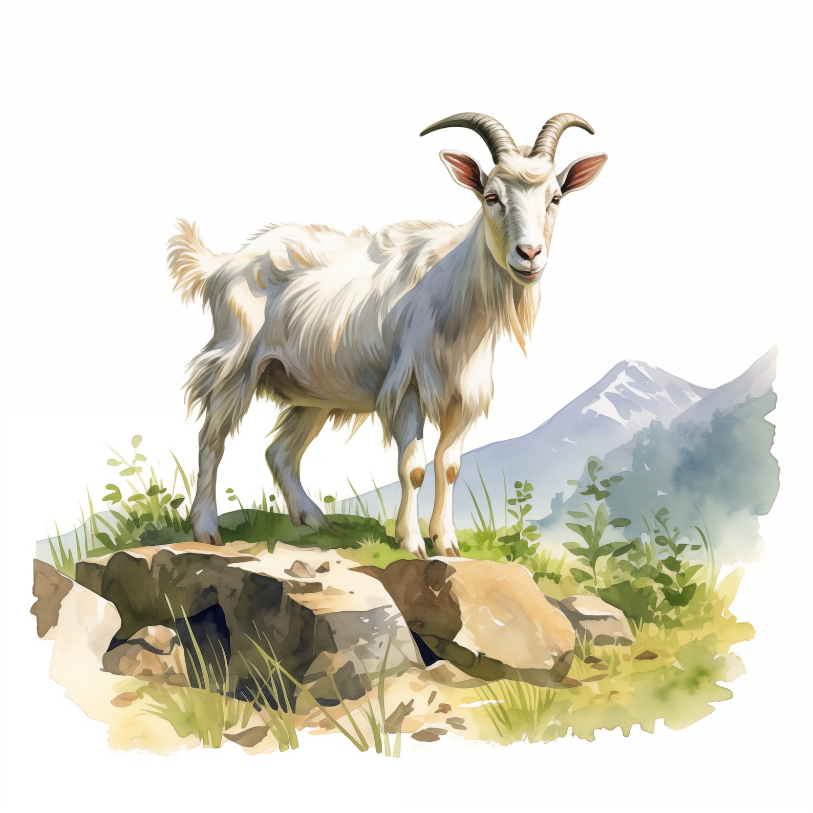 Farm Goat Clipart, Farmyard Goat Images, 10 Watercolor Clip Art ...