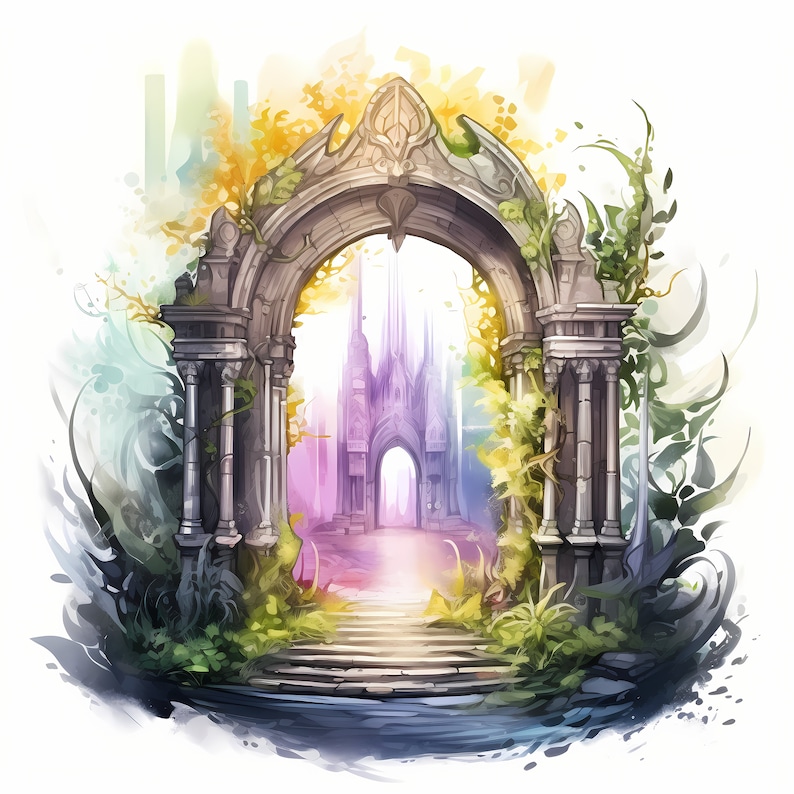 Magical Portal Clipart, Magical Gateway Images, 10 Watercolor Clip Art ...