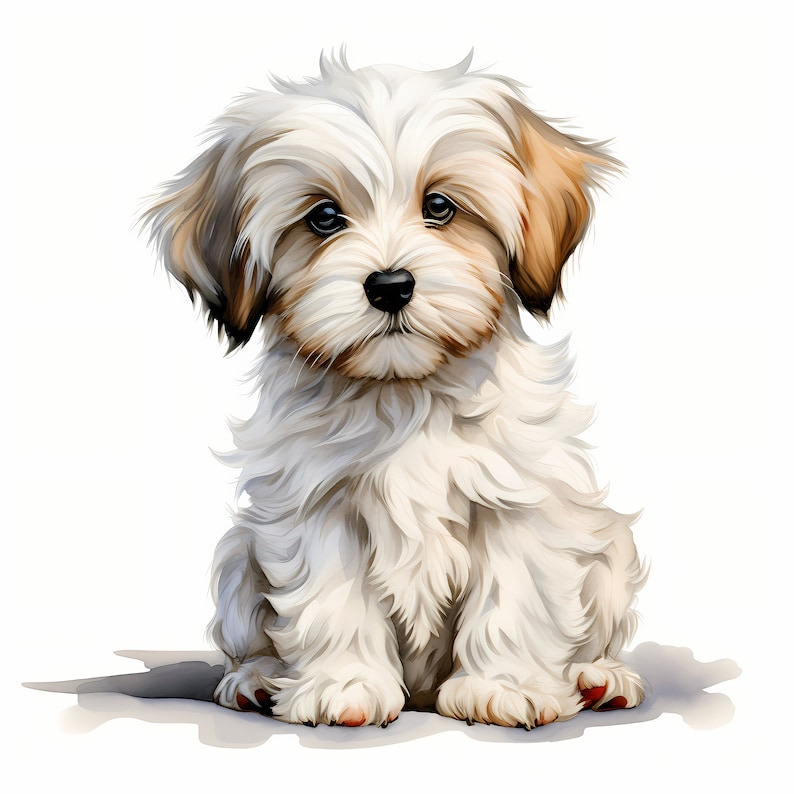 10 Havanese Dog, Puppy Dog, Havanese Cuban Bichon JPG, Watercolor ...