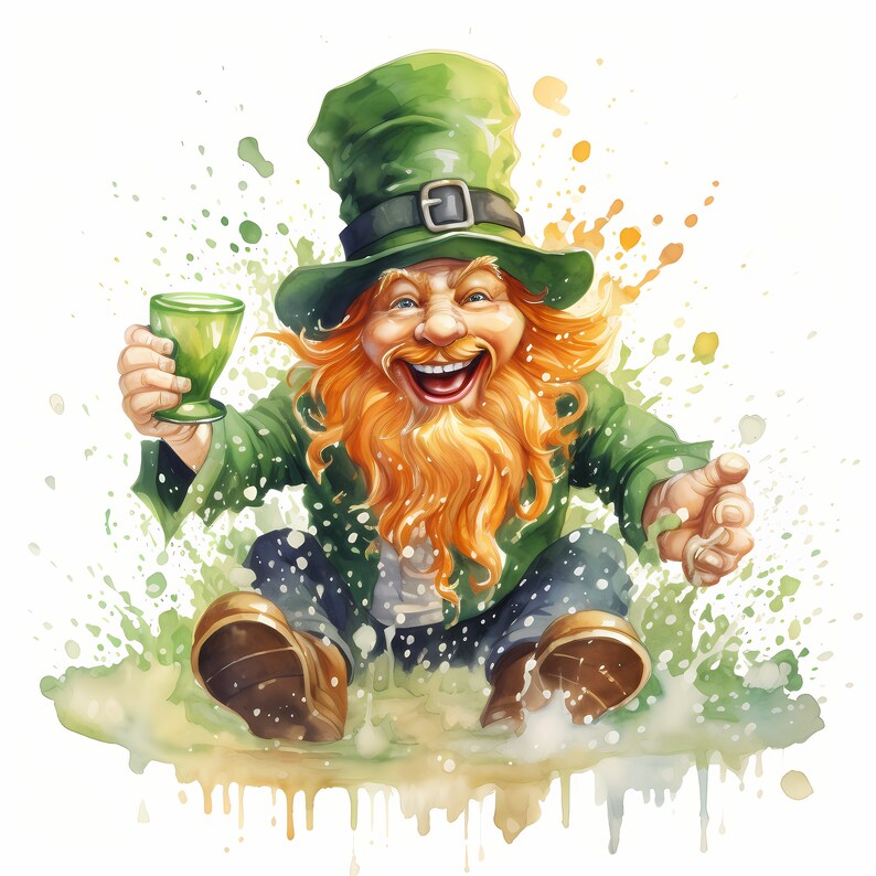 Watercolor Leprechaun Clipart: St Patrick's Day Images (jpgs ...