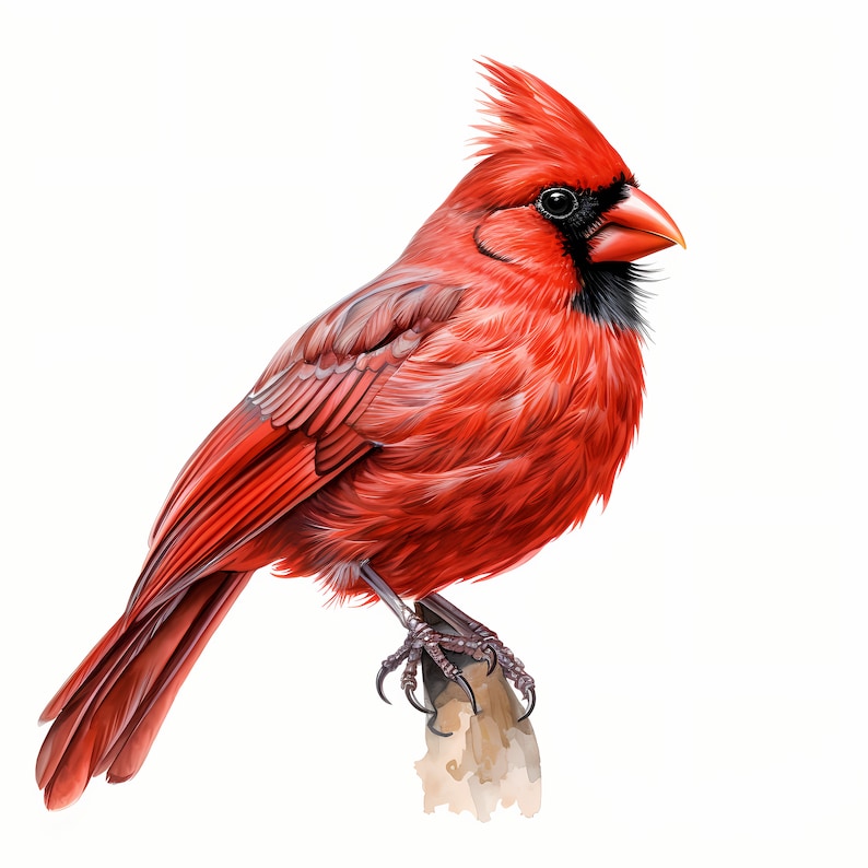 Red Cardinal Clipart, Cardinal Bird Images, 10 Watercolor Clip Art ...