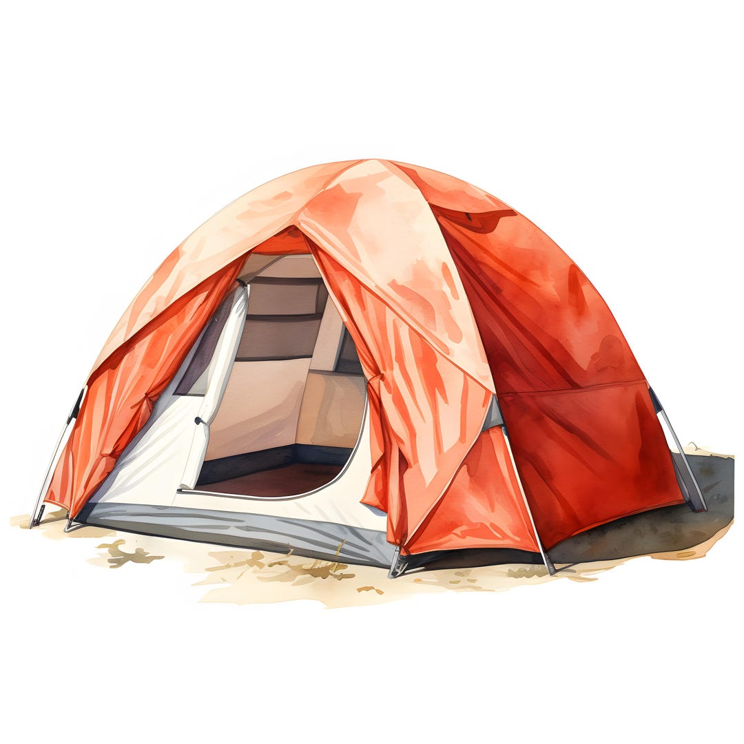 Camping Tent Clipart, Cozy Camping Images, 10 Watercolor Clip Art ...