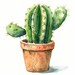 Cactus Clipart, Cactus in Pot Images, 10 Watercolor Clip Art, Printable ...