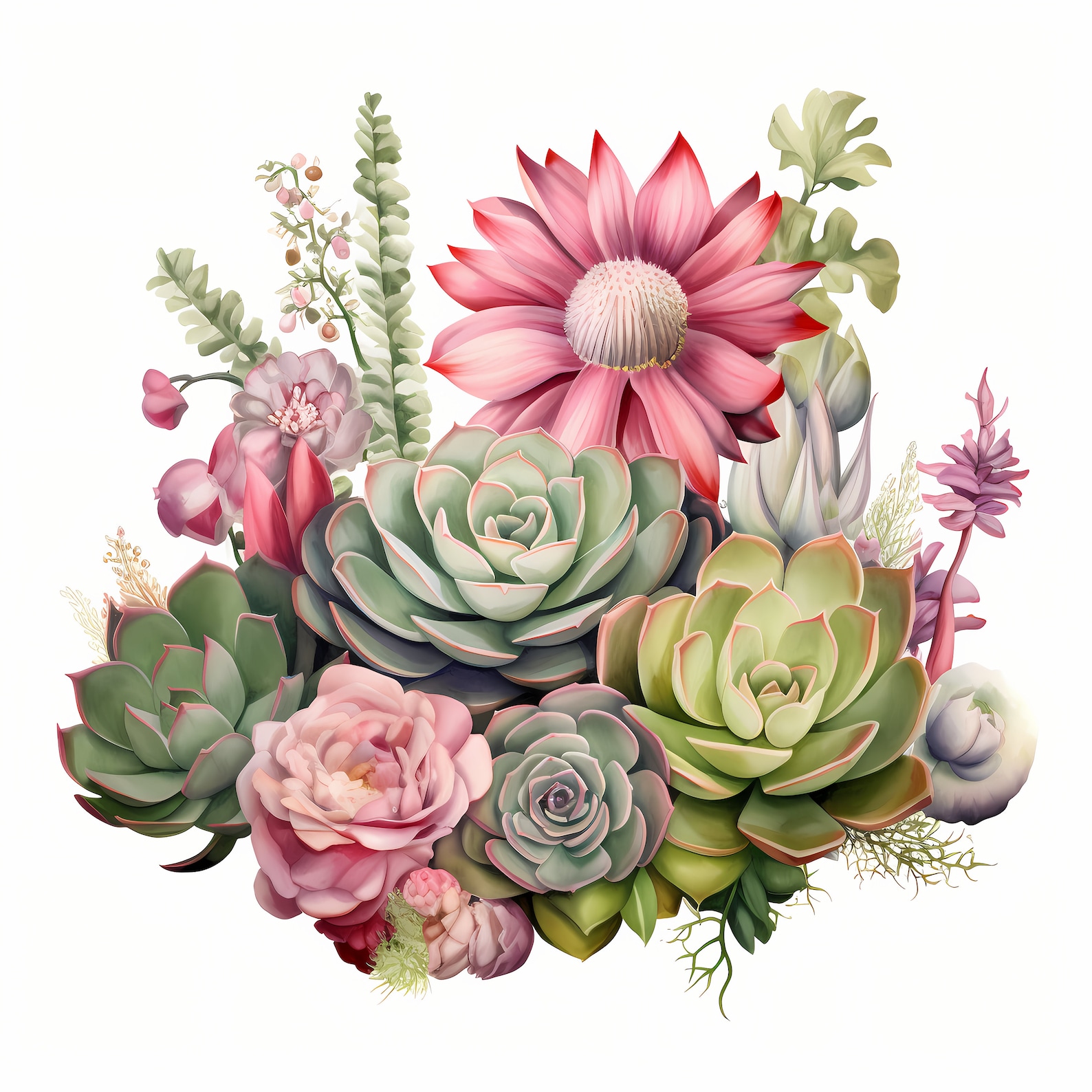 Succulents Clipart, Cactus Succulent Images, 10 Watercolor Clip Art ...