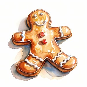 Gingerbread Clipart, Christmas Gingerbread Images, 10 Watercolor Clip ...
