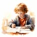 Child Writing Clipart, Back to School Images, 10 Watercolor Clip Art ...