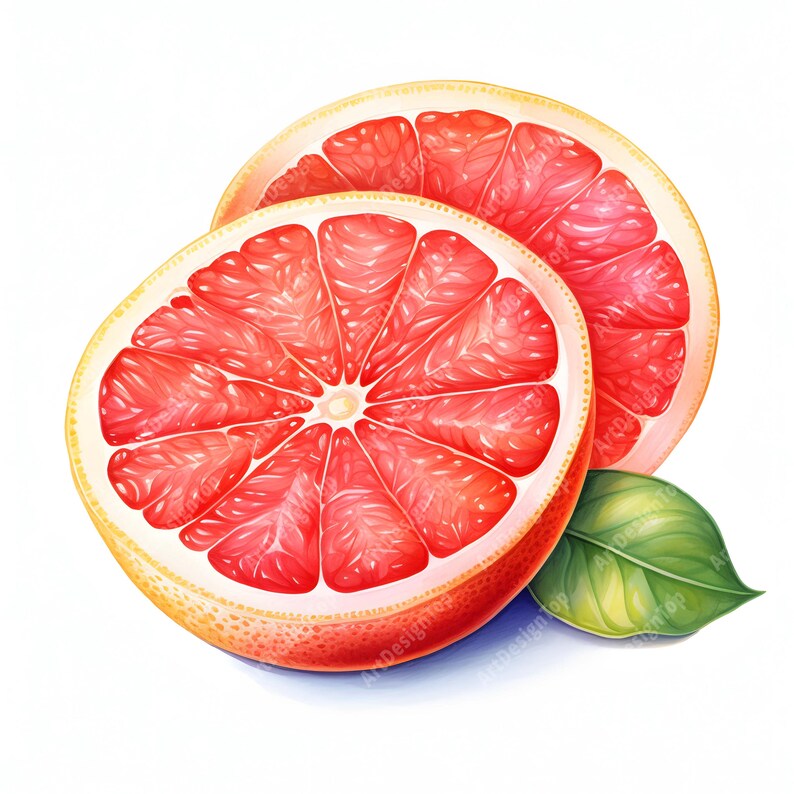 Fresh Grapefruit Clipart, Raw Grape Fruit Images, 10 Watercolor Clip ...