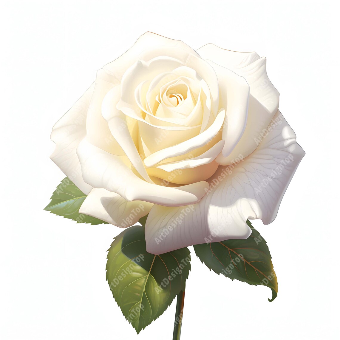 Watercolor White Rose Clipart: 10 Printable Flower Images (jpgs ...