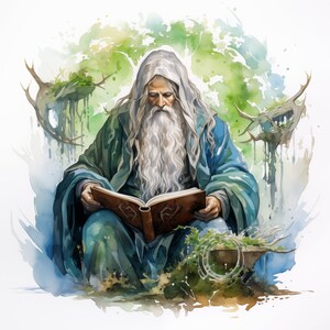 Celtic Druid Clipart, Magical Druid Images, 10 Watercolor Clip Art ...