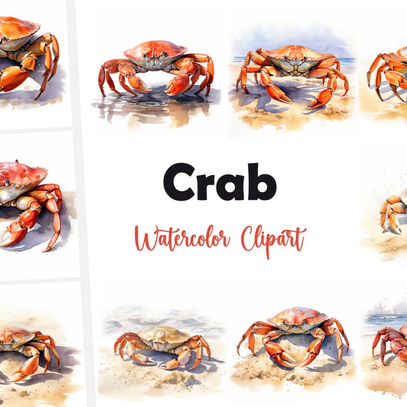 Watercolor Crab - Etsy