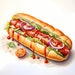Hot Dog Clipart, American Hotdog, Fast Food Images, 10 Watercolor Clip ...
