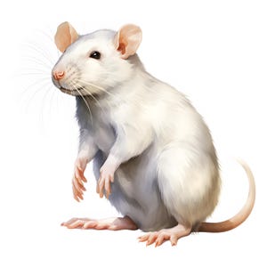 Cute Rat Clipart, Funny Rat Images, 10 Watercolor Clip Art, Printable ...