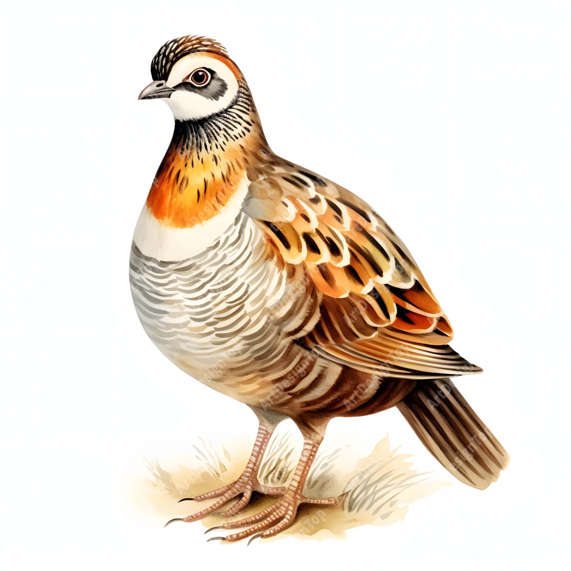 Watercolor Partridge Clipart: Bird Illustration, Commercial Use (jpgs ...