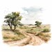 Steppe Clipart, Steppe Landscape Images, 10 Watercolor Clip Art ...