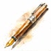 Vintage Pen Clipart, Vintage Fountain Pens Images, 10 Watercolor Clip ...