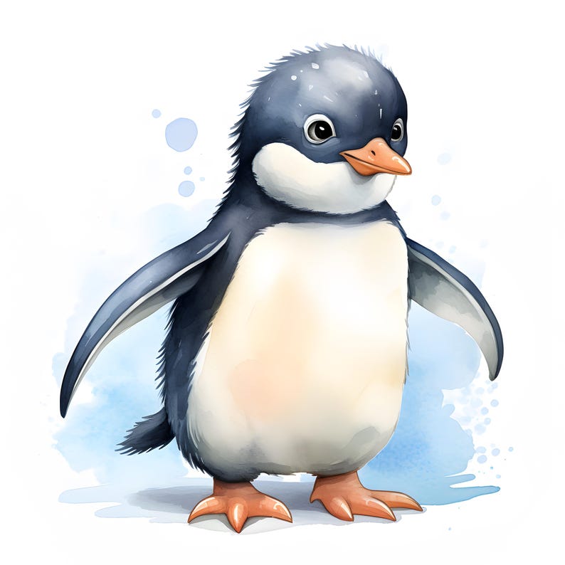 Penguin Clipart, Cute Penguins Images, 10 Watercolor Clip Art ...