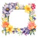 Flower Frame Clipart, Floral Border Images, 10 Watercolor Clip Art ...