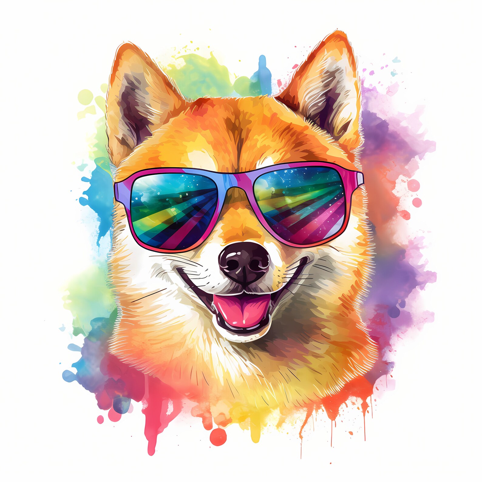 10 Shiba Inu, Cool Dog, Japanese Shiba Inu JPG, Watercolor Clipart ...