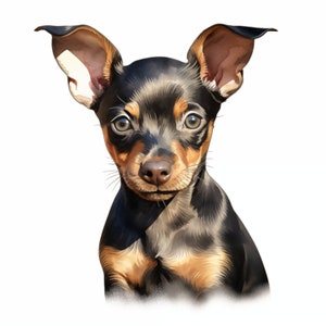 English Toy Terrier Dog Clipart, Puppy Dog Images, 10 Watercolor Clip ...