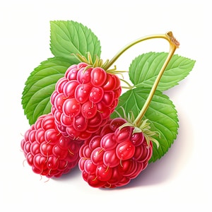 Raspberry Fruit Clipart, Raspberries Images, 10 Watercolor Clip Art ...