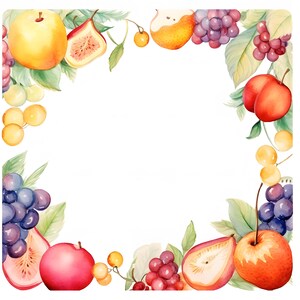 Fruits Frame Clipart, Summer Fruits Borders Images, 10 Watercolor Clip ...