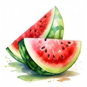 Watermelon Clipart, Summer Fruit Images, 10 Watercolor Clip Art ...