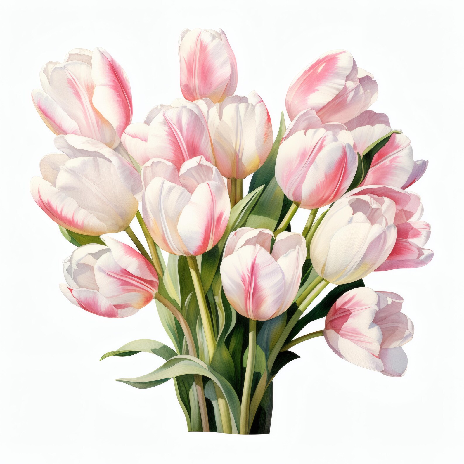 Tulips Vase Clipart, Spring Flowers Images, 10 Watercolor Clip Art ...