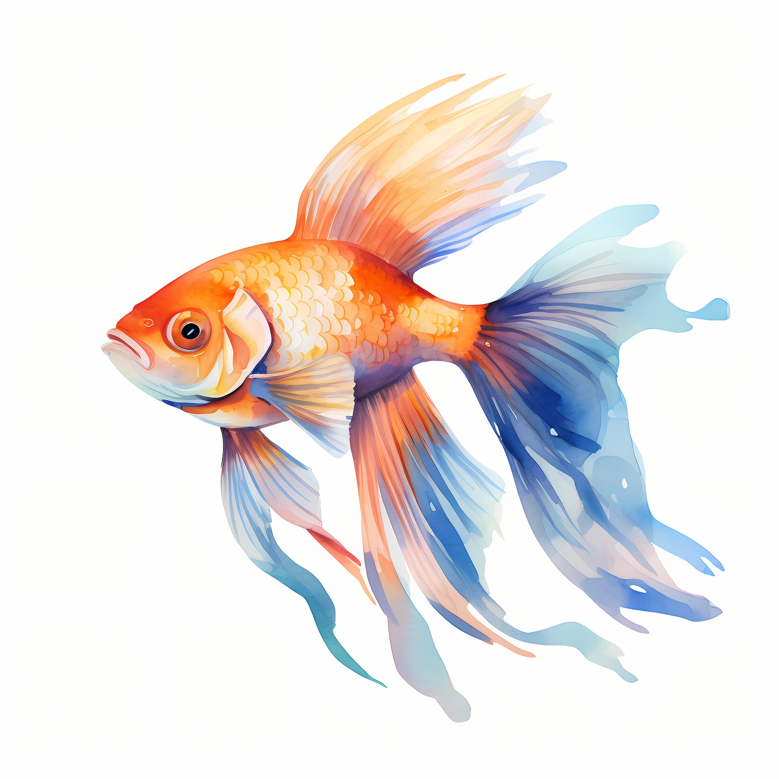 Aquarium Fish Clipart, Goldfish Images, 10 Watercolor Clip Art ...
