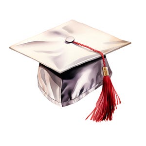 Graduation Cap Clipart, Graduation Images, 10 Watercolor Clip Art ...