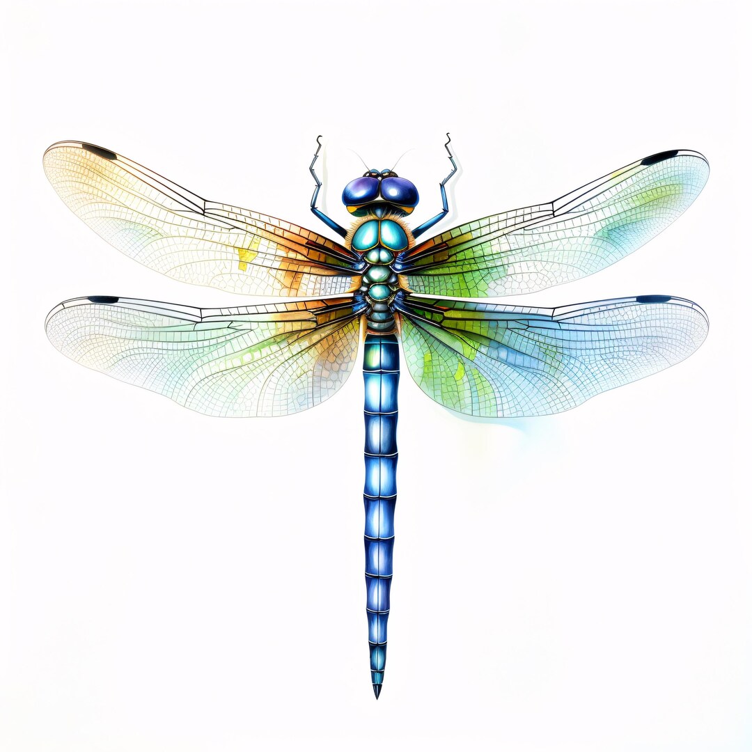 Dragonfly Clipart, Colorful Insect Images, 10 Watercolor Clip Art ...