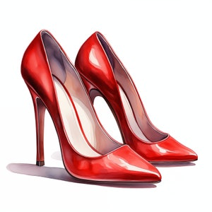 Red Highheels Clipart, High Heels Images, 10 Watercolor Clip Art ...