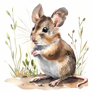 Field Mouse Clipart, Cute Mouse Images, 10 Watercolor Clip Art ...