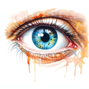 Colorful Eye Clipart, Abstract Eyeballs Images, 10 Watercolor Clip Art ...