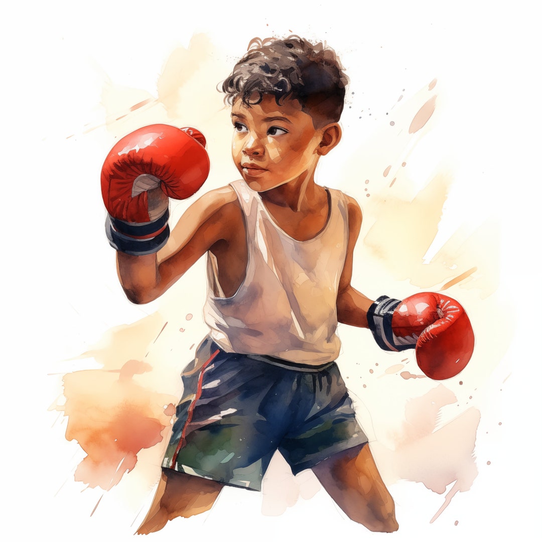 Children Boxing Clipart, Boxing Sport Images, 10 Watercolor Clip Art ...