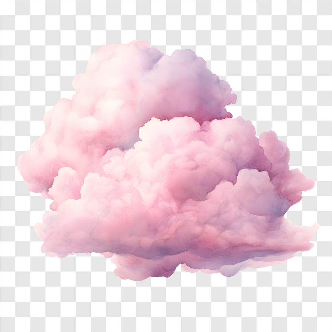 10 PNG Pink Clouds, Clouds Clipart, Watercolor Clip Art, Instant ...
