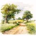 Country Lane Clipart, Spring Path Images, 10 Watercolor Clip Art ...