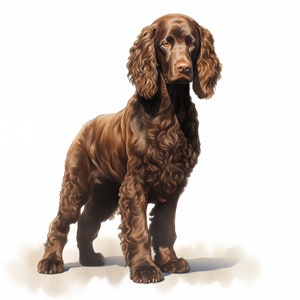 Irish Water Spaniel Clipart, Spaniel Dog Images, 10 Watercolor Clip Art ...