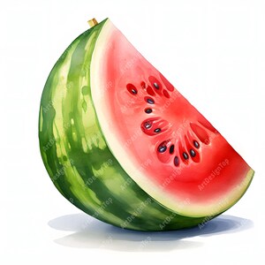 Watermelon Fruit Clipart, Summer Fruit Images, 10 Watercolor Clip Art ...