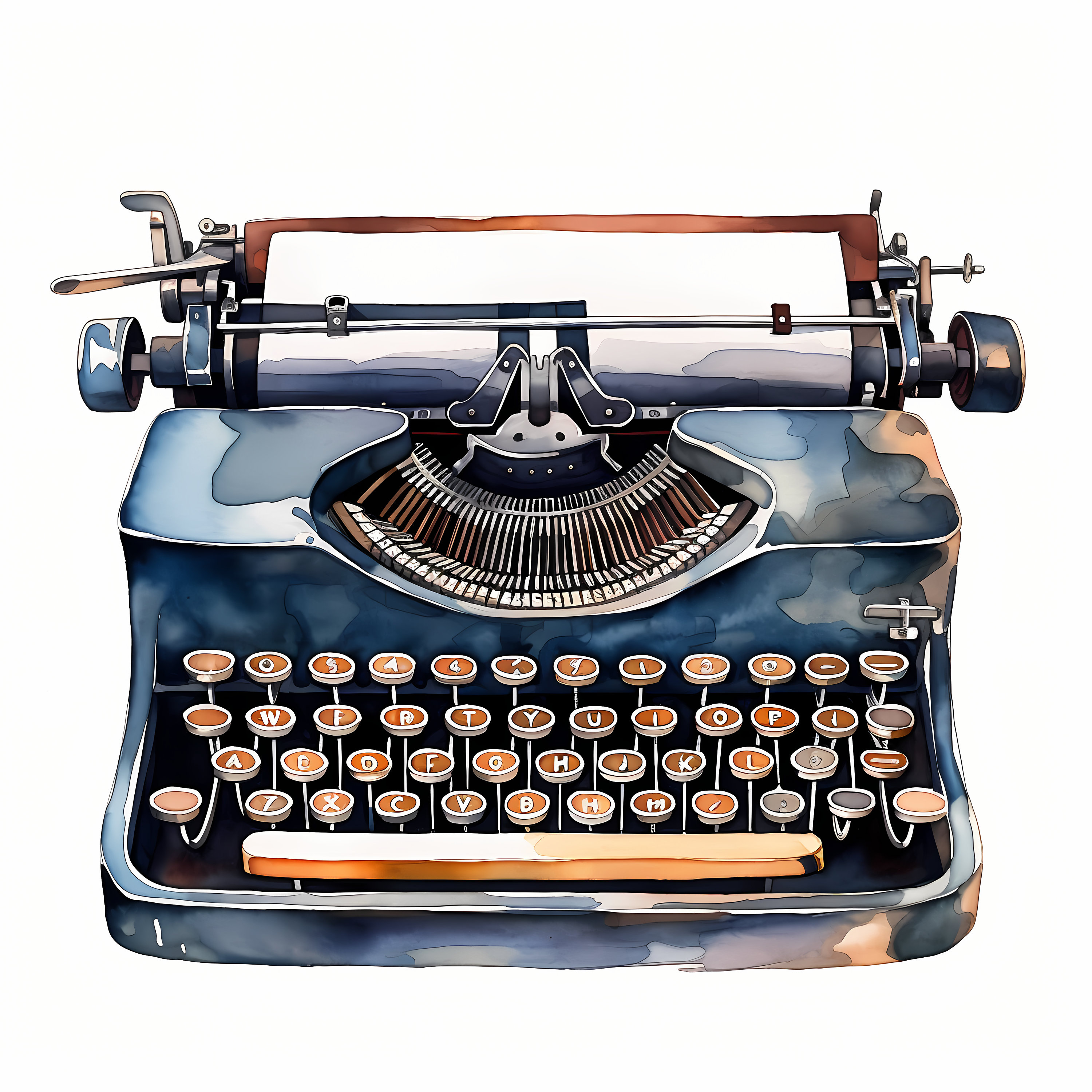 Typewriter Clipart, Vintage Typewriters Images, 10 Watercolor Clip Art ...